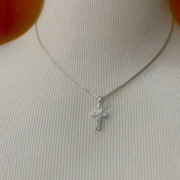 Jewelry | Final Weekenddainty Diamond Cross Set In 14k White Gold ...